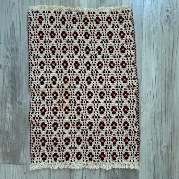 handwoven | Accents | Handwoven Vintage 7 X 11 12 Burgundy And Cream ...